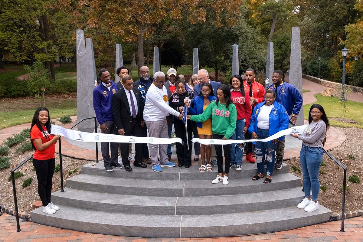 The Legacy Plaza ribbon cutting for the members of the nine National ...